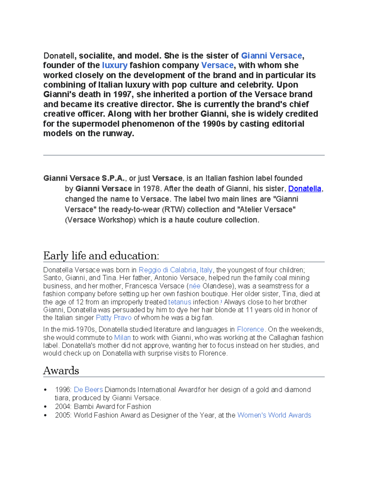 Don Francesca Versace - hihi - Donatell, socialite, and model. She is ...