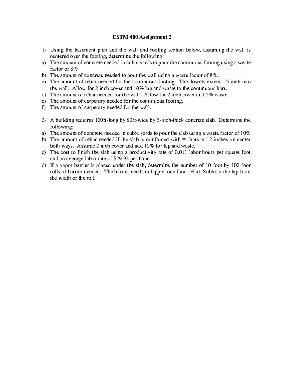 ESTM 400 Assignment 2 - ESTM-400 - StuDocu