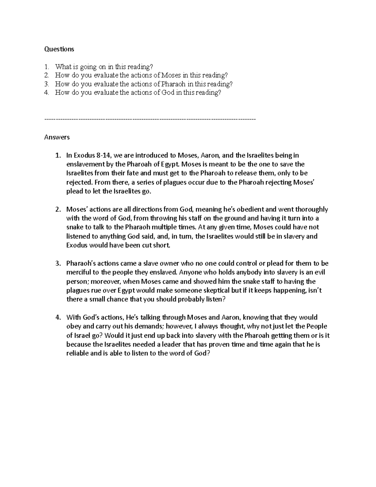 Reading Questions 5 - Questions What is going on in this reading? How ...