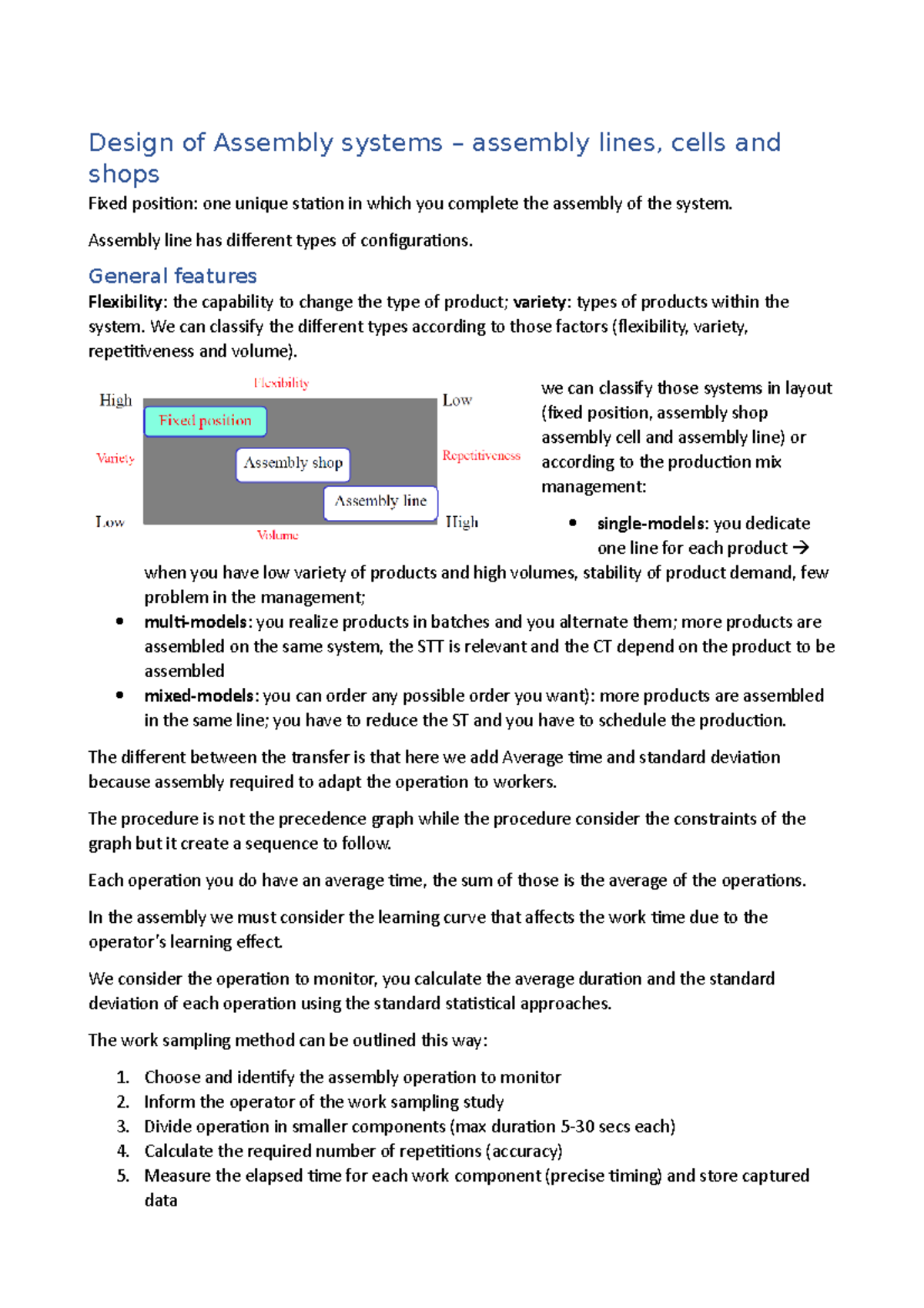 Assembly lines, cells and shops - Design of Assembly systems – assembly ...