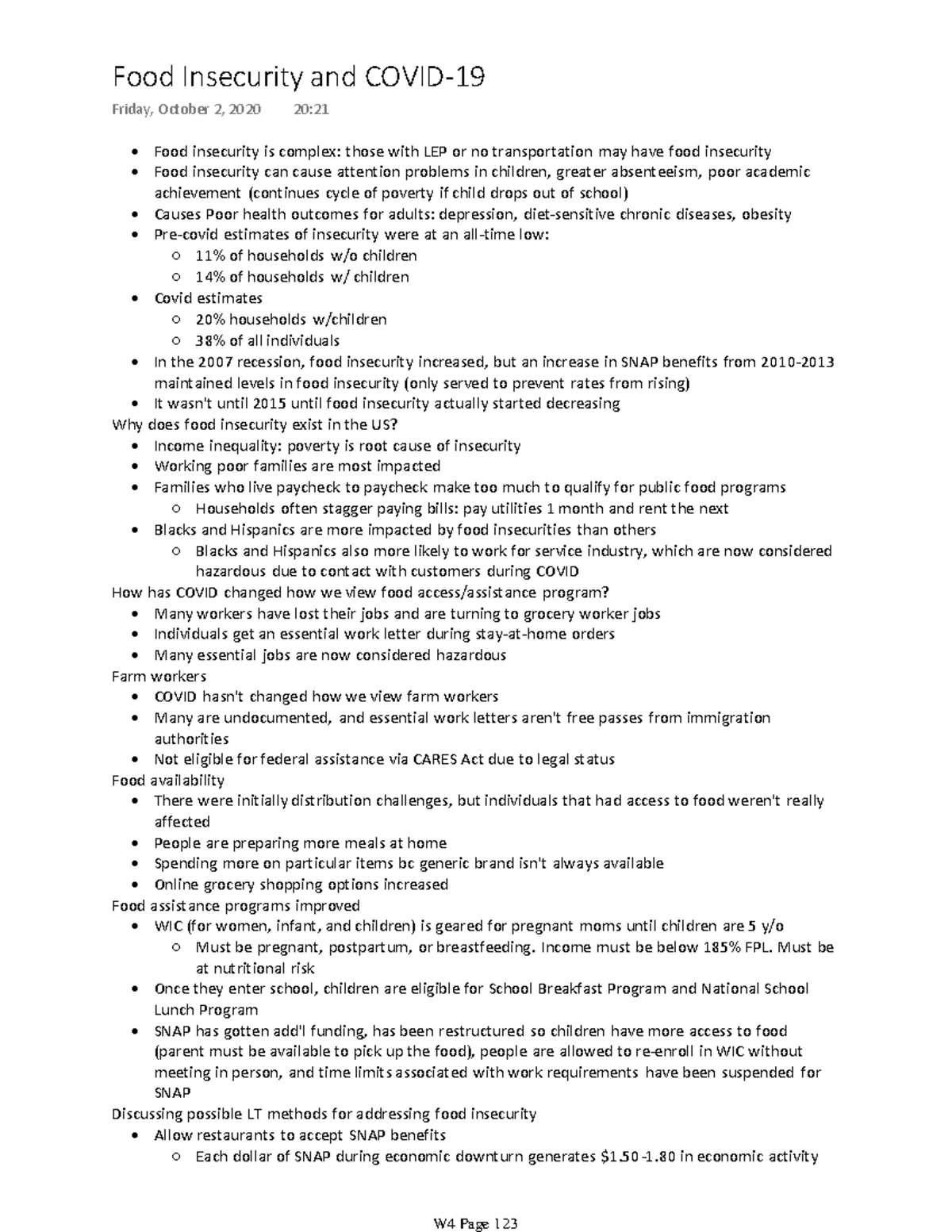 Week 4 Hernandez Lecture - Food insecurity is complex: those with LEP ...