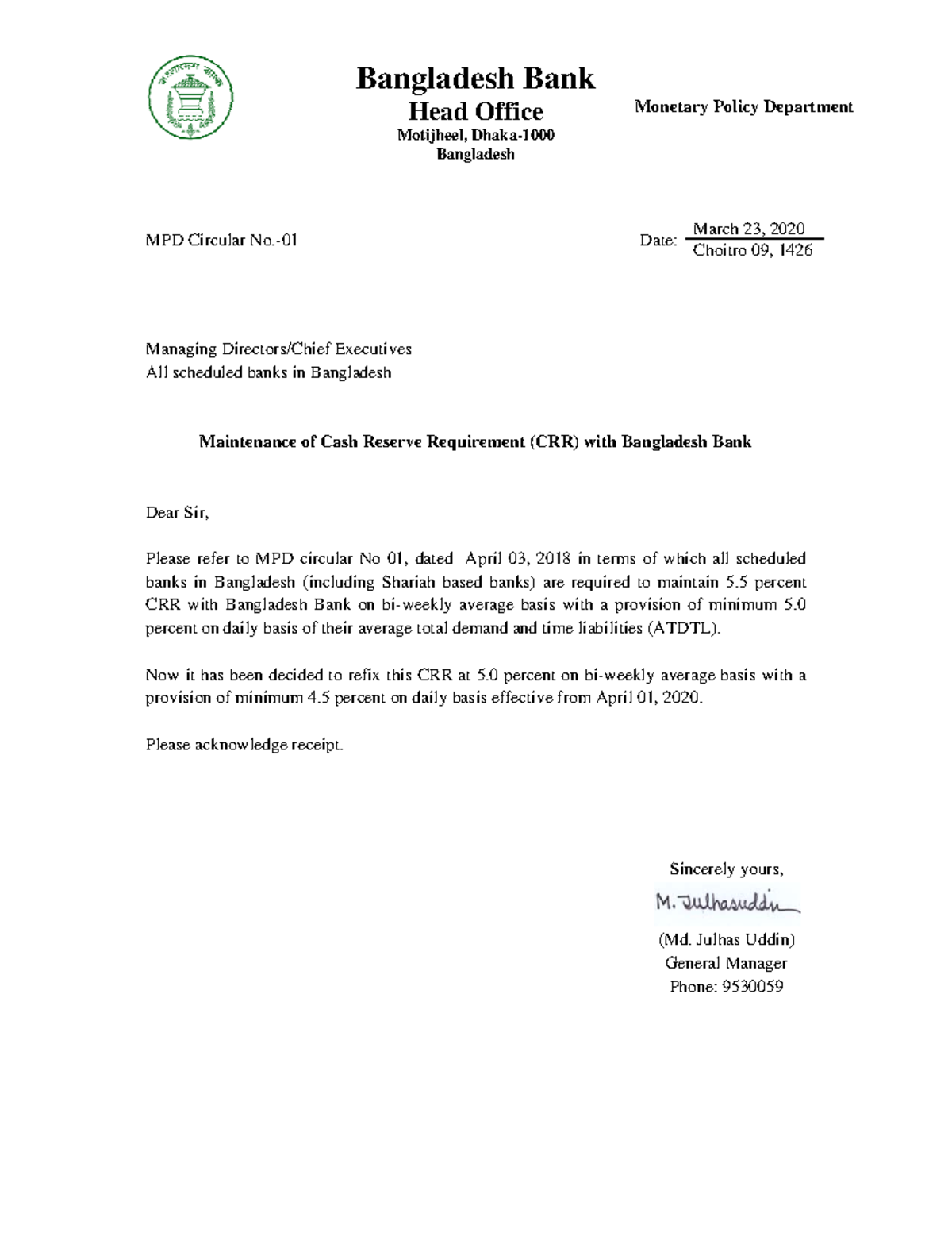 Law Circular 2024_icab and bangladesh bank circular complied with FRC ...