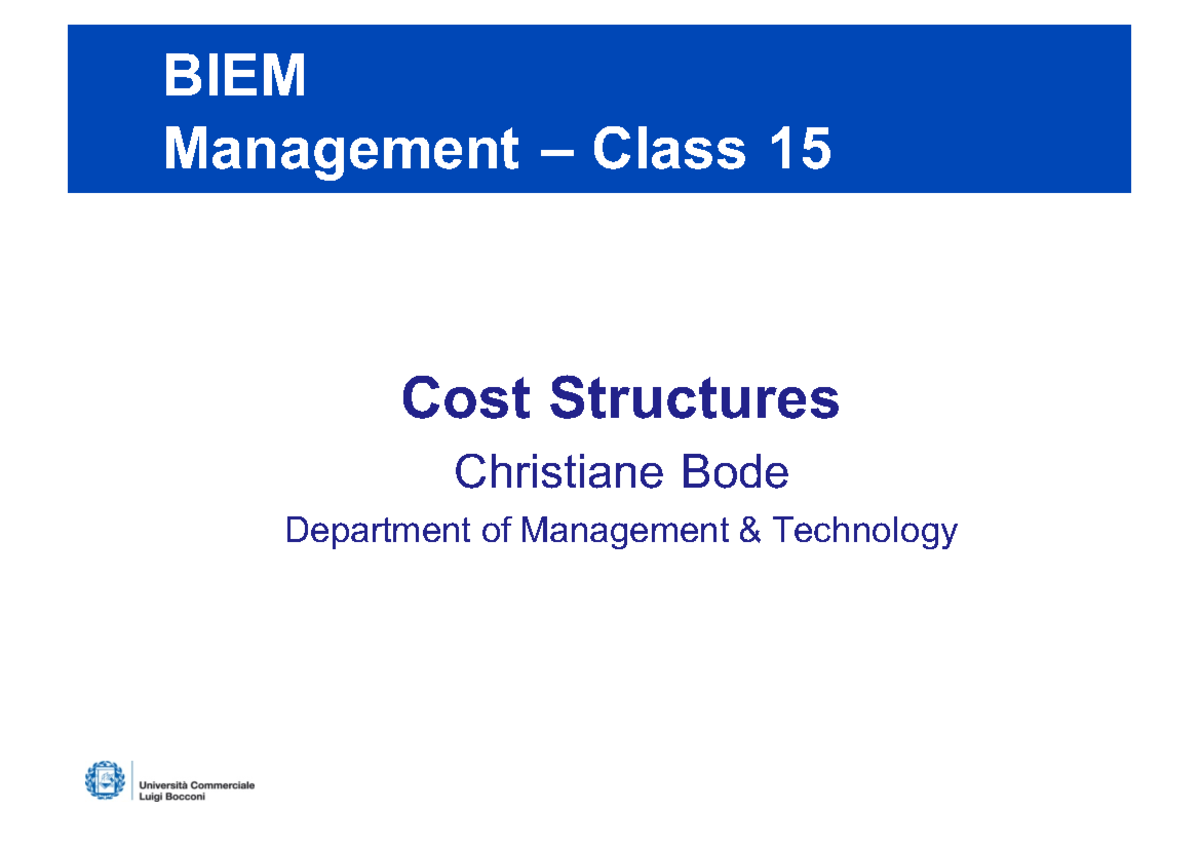 BIEM 15 s29 Break even point analysis updated - BIEM Management – Class ...