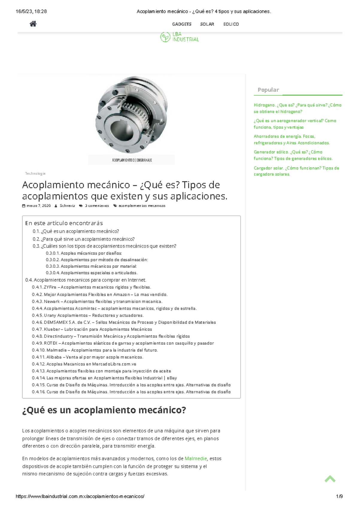 Acoplamiento mecánico - ¿Qué es 4 tipos y sus aplicaciones ...