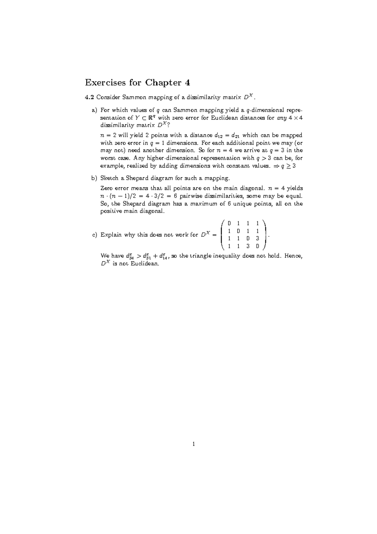 Exercises long 4b - data mining - Exercises for Chapter 4 4 Sammon mapping of a dissimilarity ...