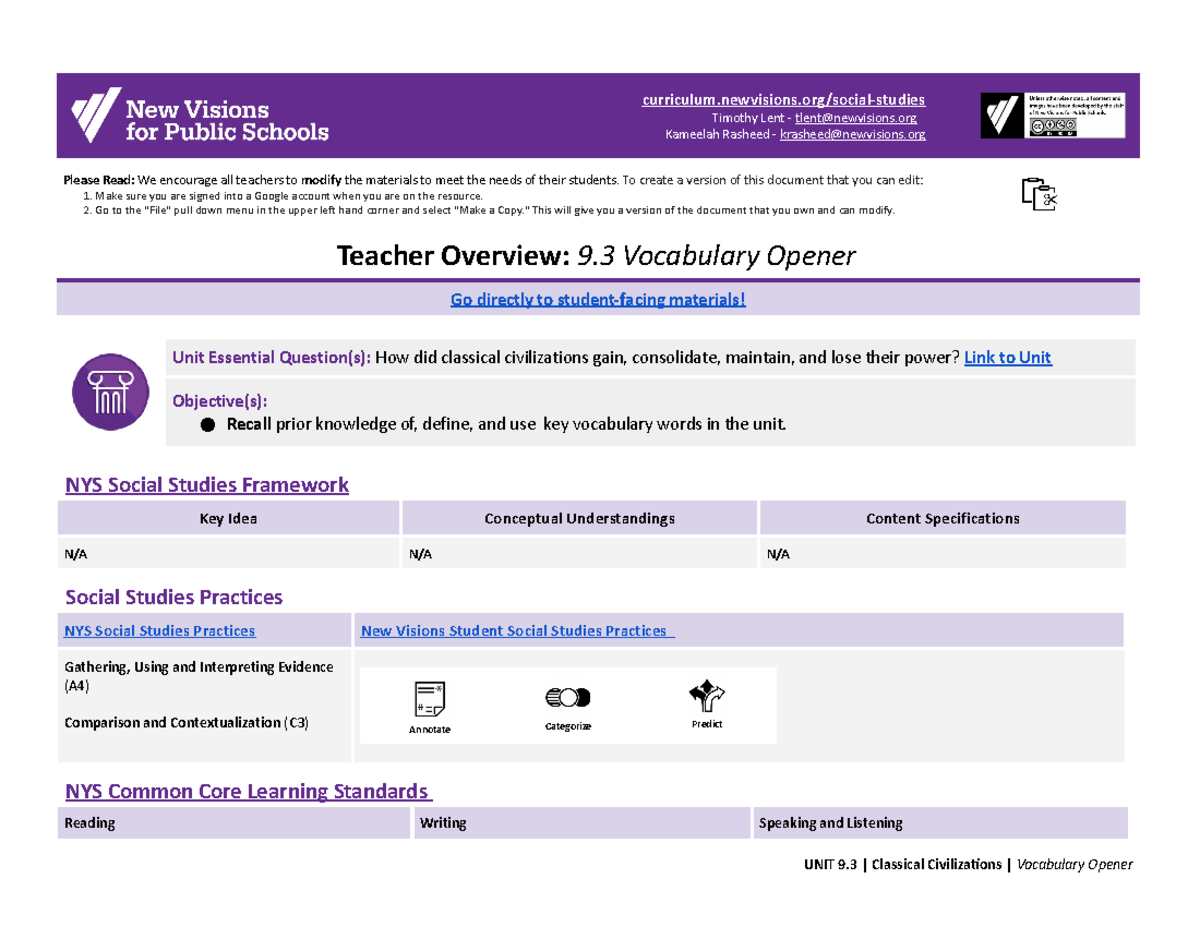9.3 Classical Civilizations Vocabulary - curriculum.newvisions/social ...