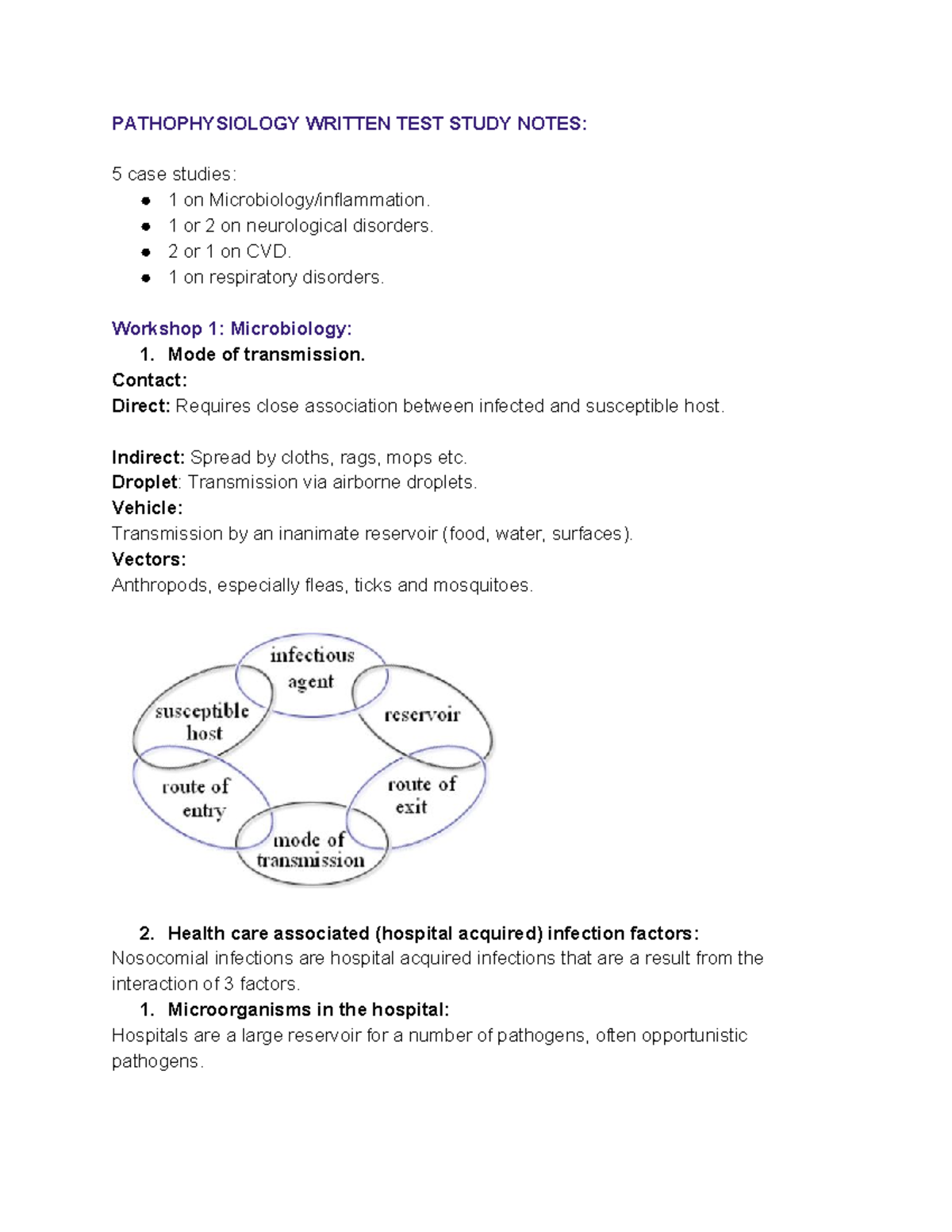 Pathophysiology Written TEST Study - PATHOPHYSIOLOGY WRITTEN TEST STUDY ...