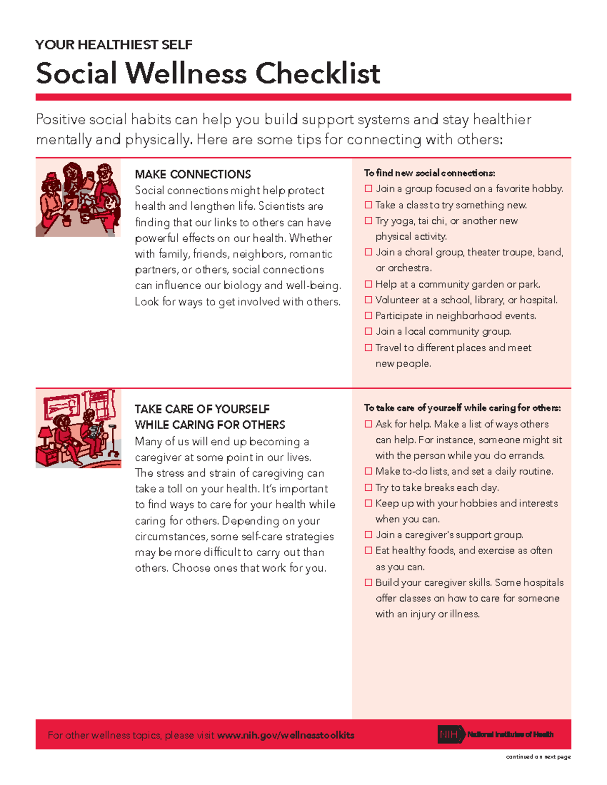 Social-wellness-checklist - For other wellness topics, please visit nih ...