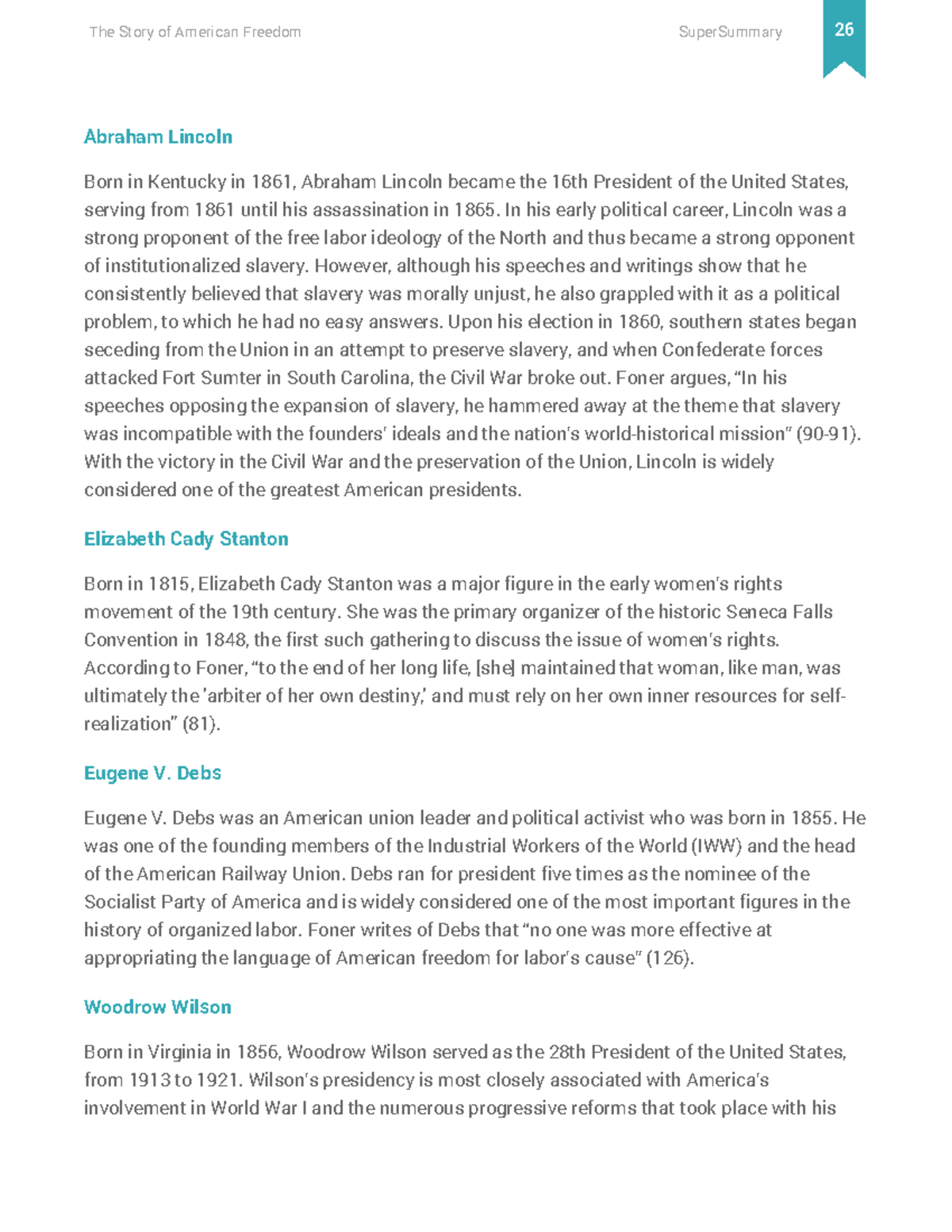 The Story of American Freedom - Super Summary Study Guide 2 27 ...