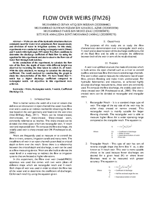 LAB REPORT FREE AND FORCED VORTEX - UNIVERSITI TEKNOLOGI MARA FAKULTI ...