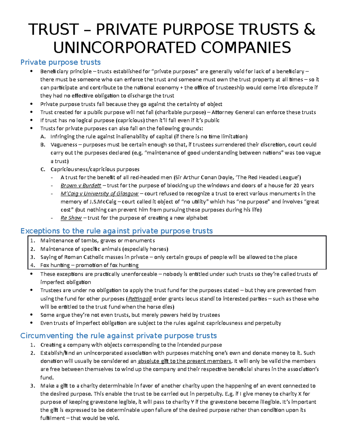THE Beneficiary Principle AND Private Purpose Trust - TRUST PRIVATE ...