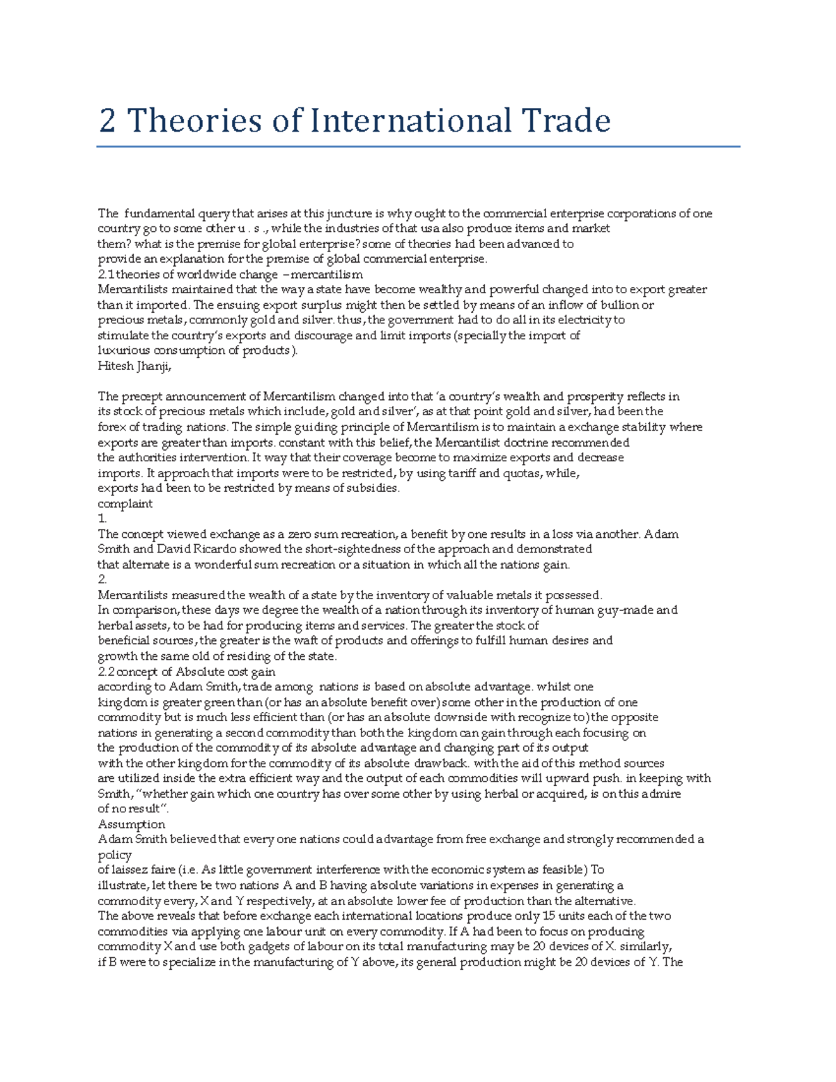 2 Theories of International Trade - s ., while the industries of that ...