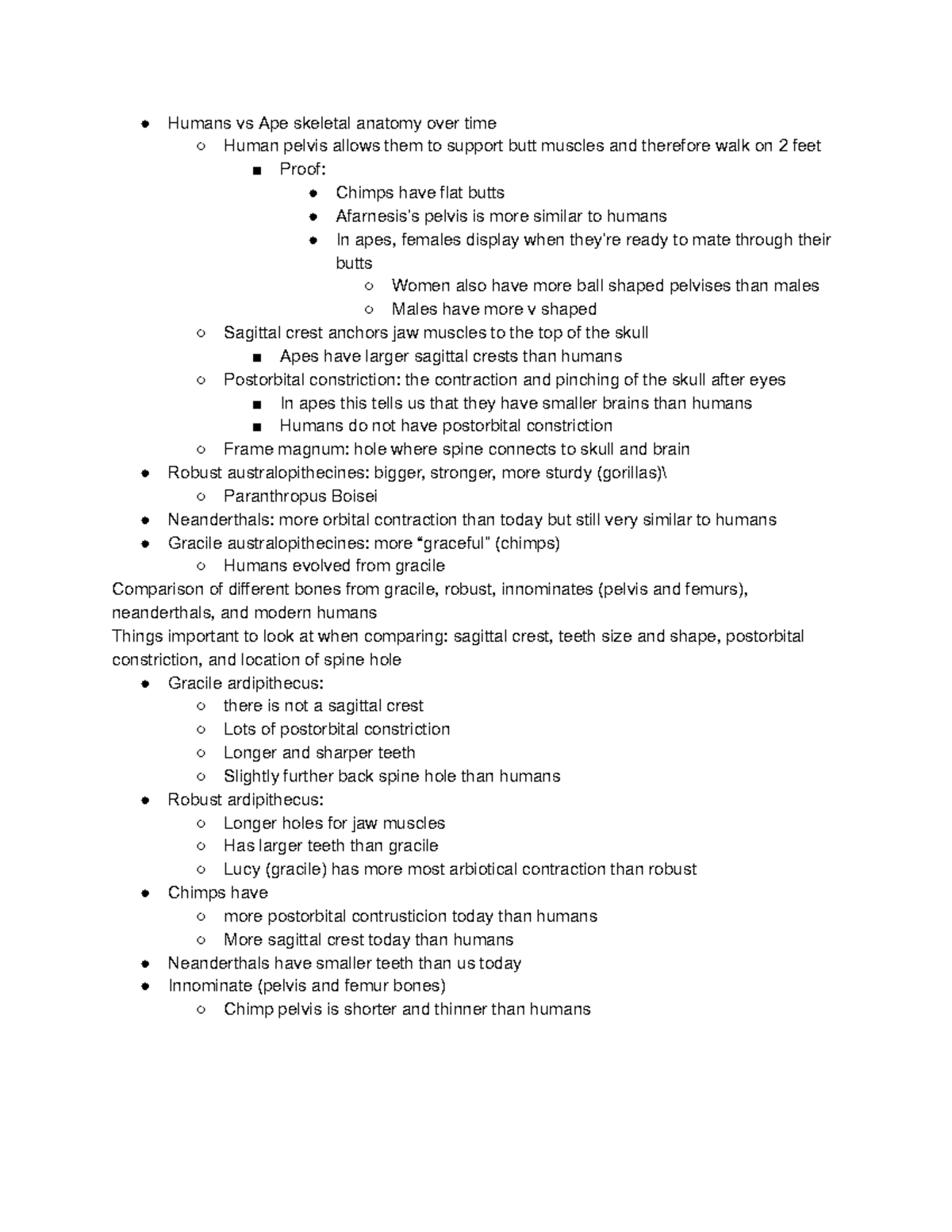 (1002BUB) Week 4 Discussion Anthro 100 - Google Docs - Humans vs Ape ...