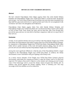 PAIR ASSIGNMENT - FACULTY OF BUSINESS AND MANAGEMENT MKT 540 SERVICES MARKETING PAIR ASSIGNMENT ...