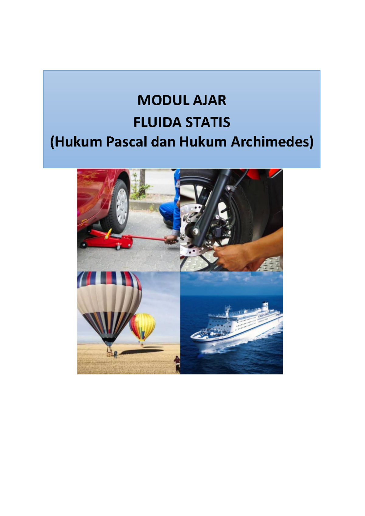 YUK OKSA - MODUL AJAR FLUIDA STATIS (Hukum Pascal dan Hukum Archimedes ...