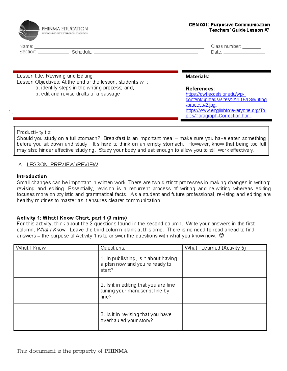 GEN 001 SAS 7 Notes GEN 001 Purposive Communication Teachers