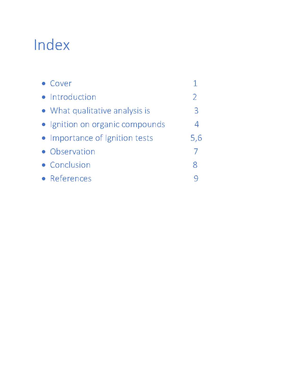 Ignition test(lab report) - Index • Cover • Introduction • What ...