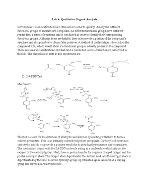 Orgo 2 lab 6 - Lab report - Lab 6: An Unknown Binary Mixture Objective: To be able to separate ...