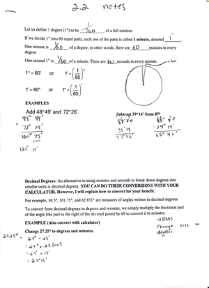 Plane Trigonometry 2 4 Notes Section 2 Example Xi O The Two