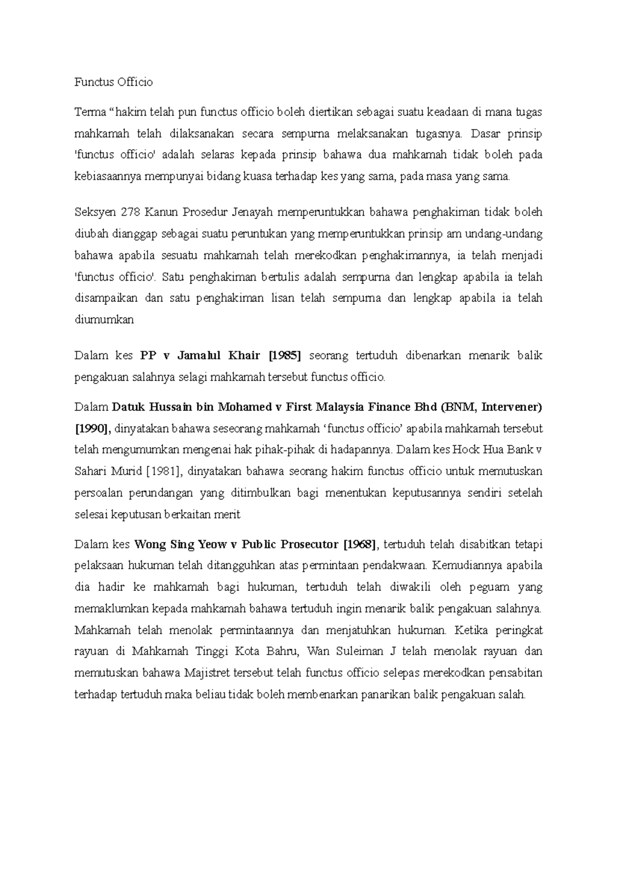 Functus Officio - Criminal Procedure - Functus Officio Terma “hakim ...