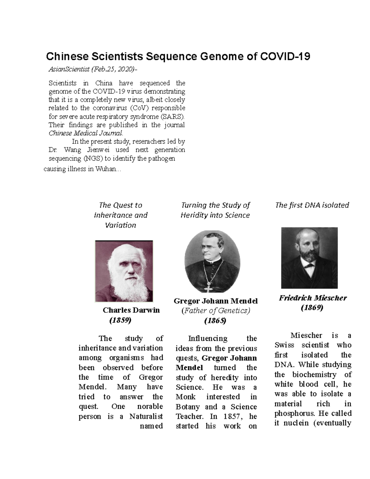 Chinese Scientists Sequence Genome of Covid - Chinese Scientists ...