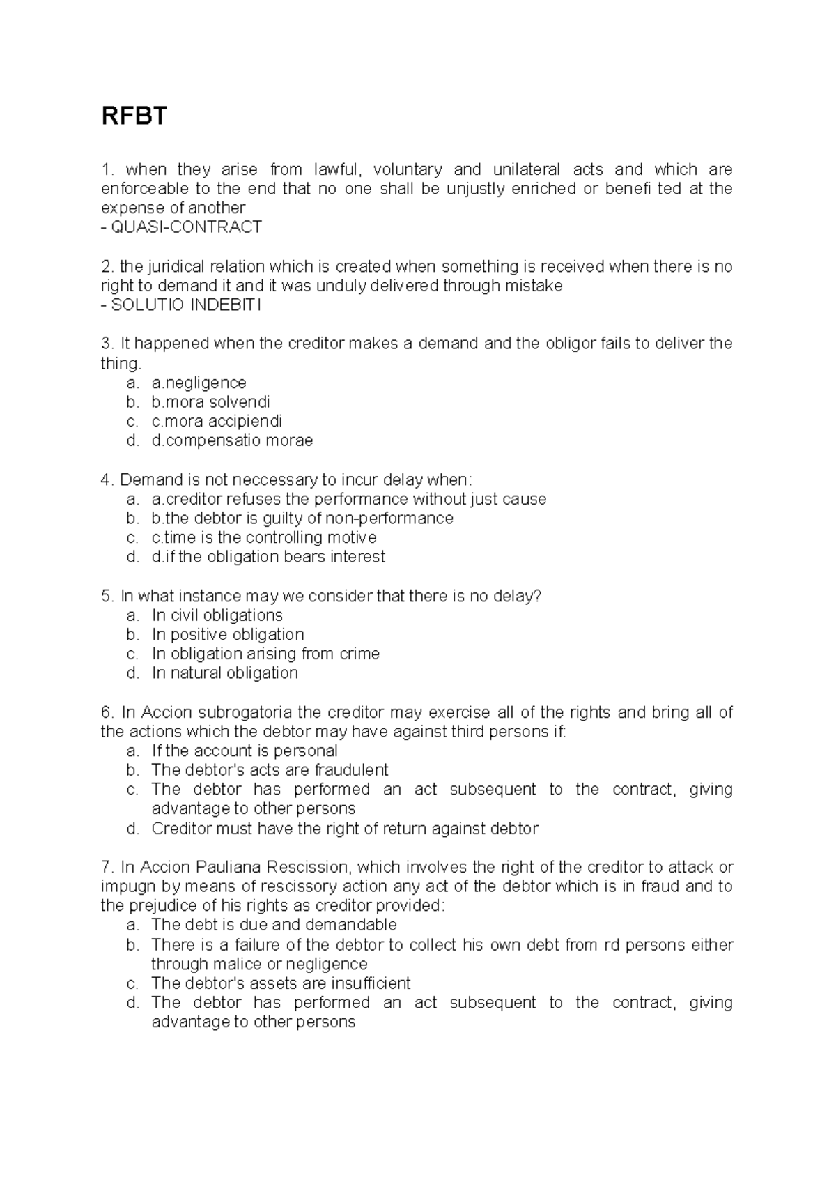 Quali RFBT - RFBT when they arise from lawful, voluntary and unilateral ...