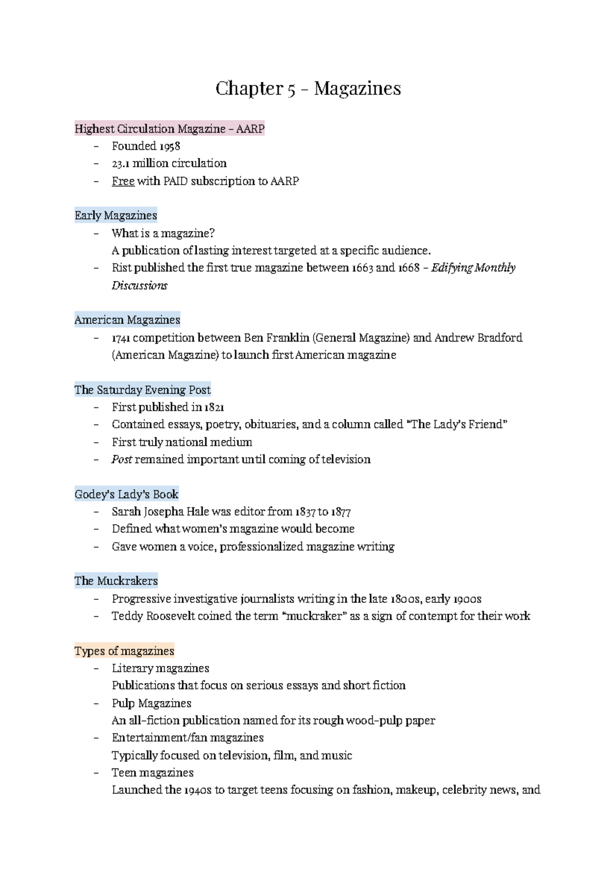 Chapter 5 - Magazines - Chapter 5 - Magazines Highest Circulation ...