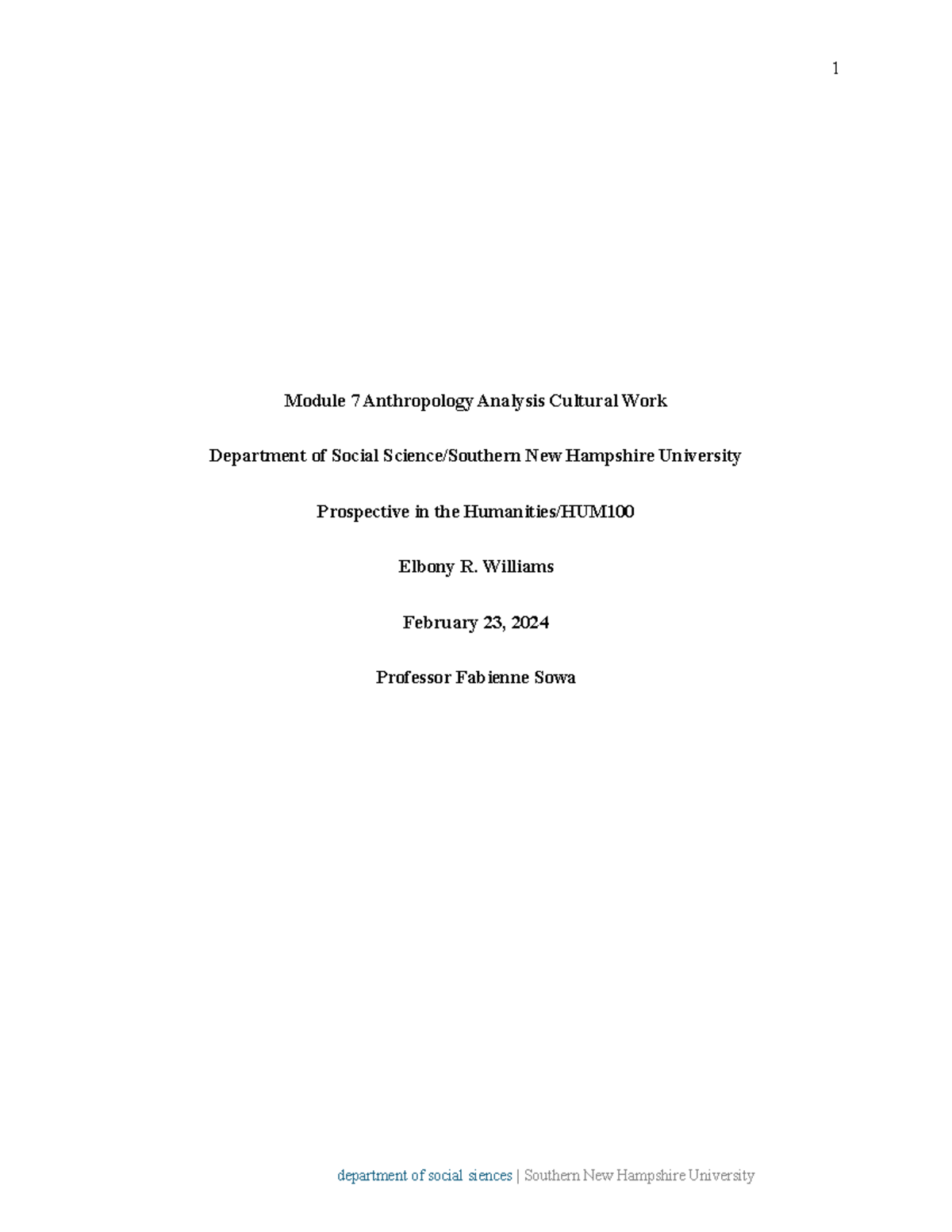 La Sagrada Familia - assignment - Module 7 Anthropology Analysis ...