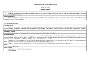 Second Quarter student - SECOND QUARTER LESSON 1: Finding Common Ground ...