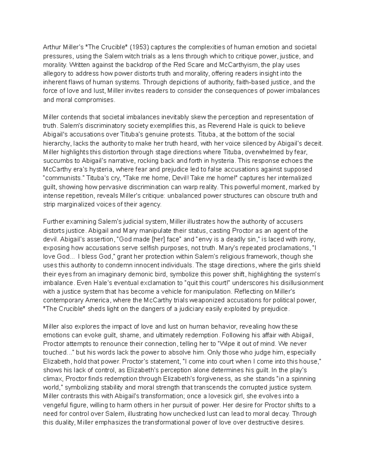 MOD Common - Arthur Miller’s The Crucible (1953) captures the ...