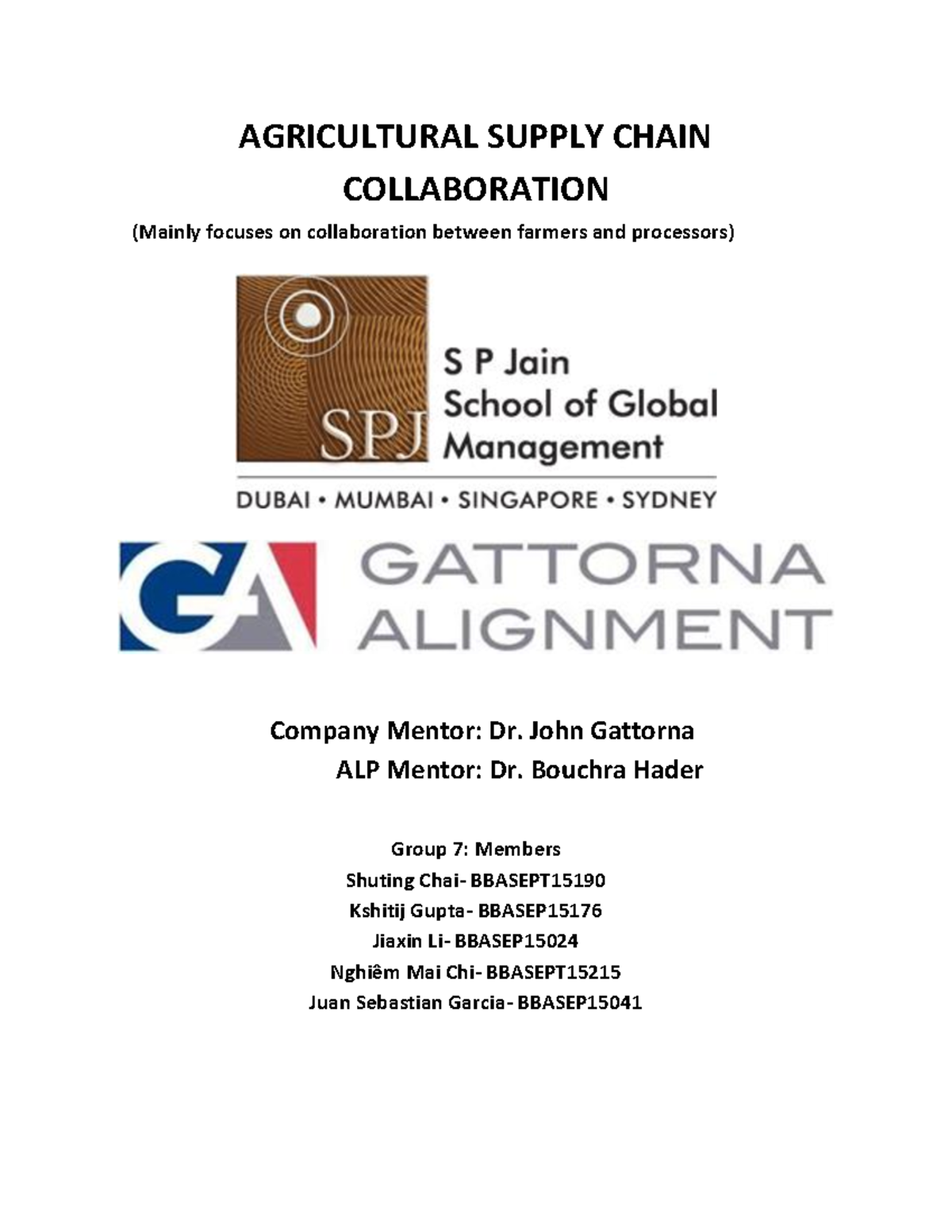 Gattorna Alignment - The project is about supply chain collaboration in ...
