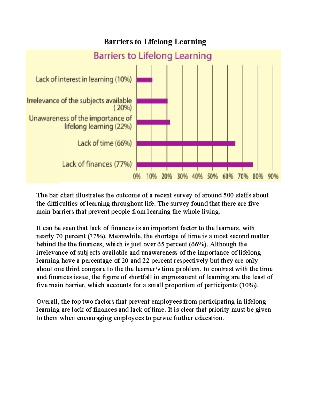 Barriers TO Lifelong Learning - Barriers to Lifelong Learning The bar ...