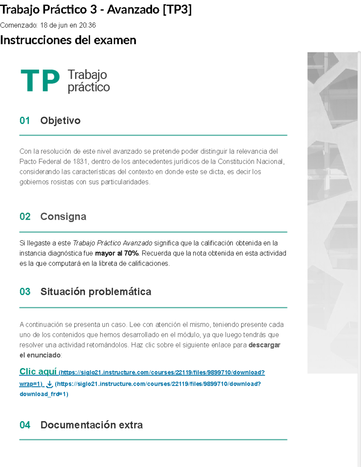 Tp03 Avanzado Historia Del Derecho 100 - Trabajo Prácco 3 - Avanzado [TP3] Comenzado: 18 de jun ...