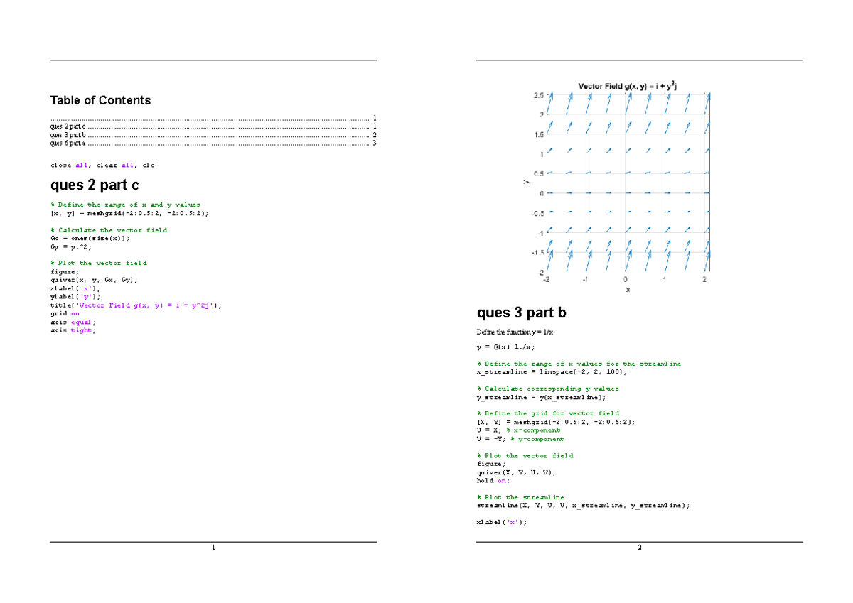 Week3 matlab code - Table of Contents - Studocu