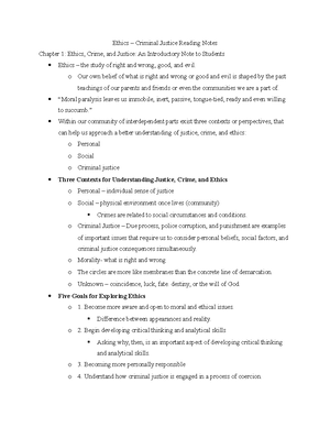 Ethics Notes 5 - Ethics-Criminal Justice Notes Chapter 5 Deception in ...
