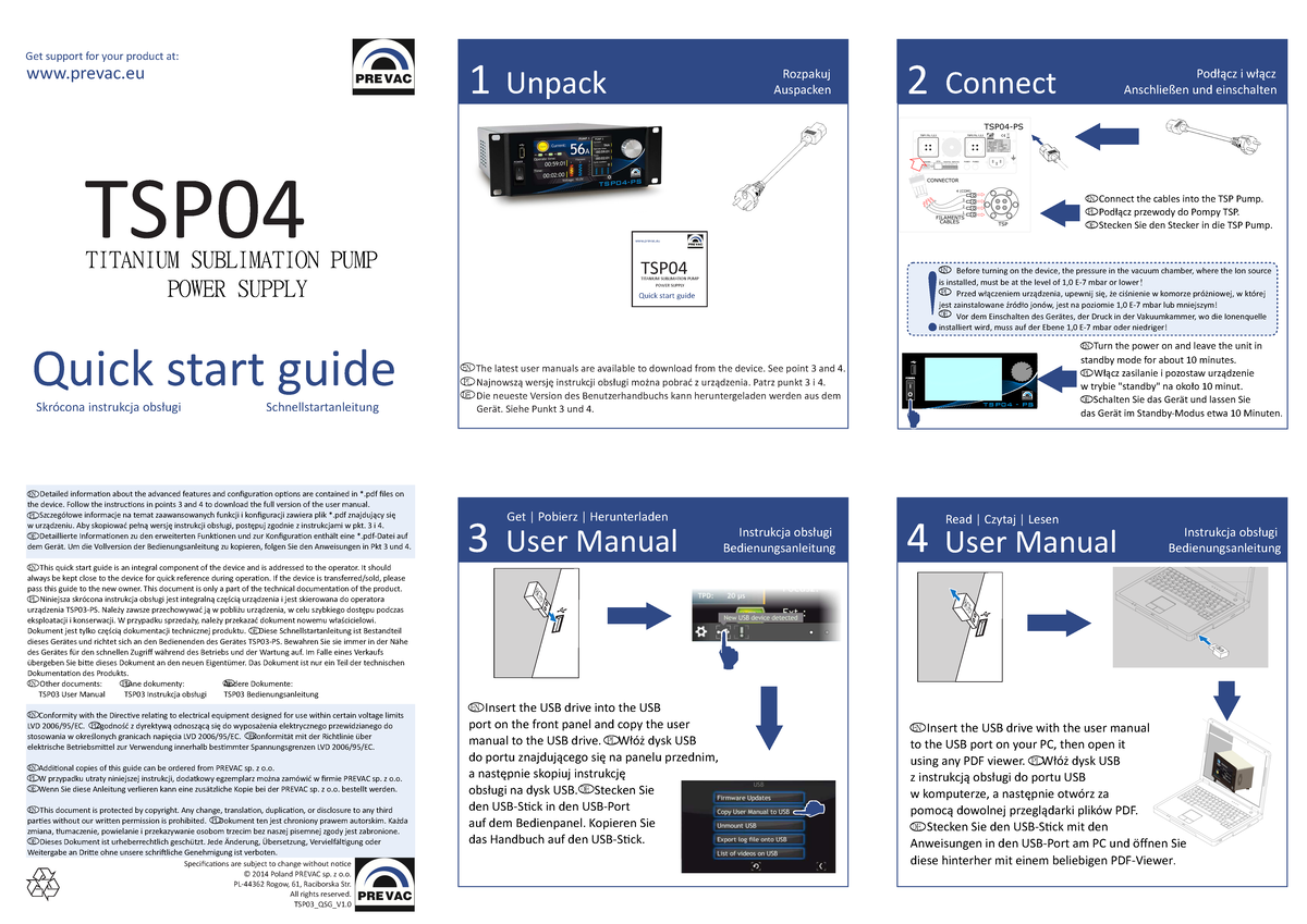 TSP04 Quick Start Guide - ####### 8Gb 4 Instrukcja obsługi User Manual Bedienungsanleitung Read ...