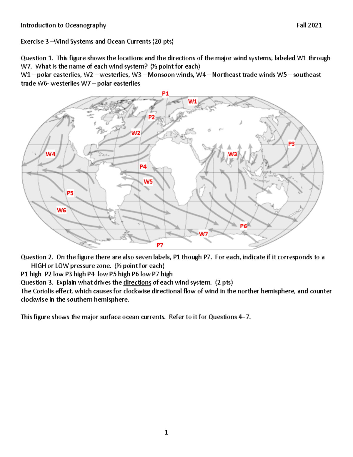 Exercise 3 Wind Systems and Ocean Currents - Introduction to ...
