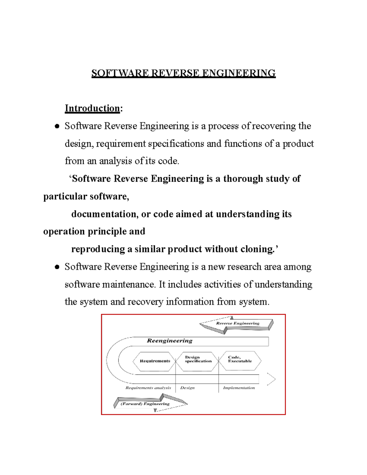 Software Reverse Engineering - ‘Software Reverse Engineering is a thorough study of particular ...