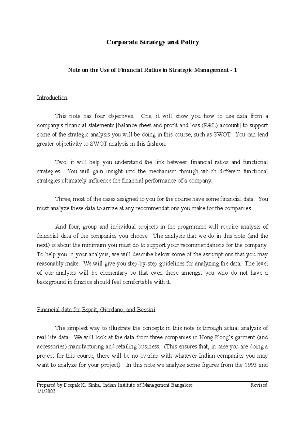 Note On The Use Of Financial Ratios In Strategic Management 1 note-on-the-use-of-financial-ratios-in-strategic-management-1