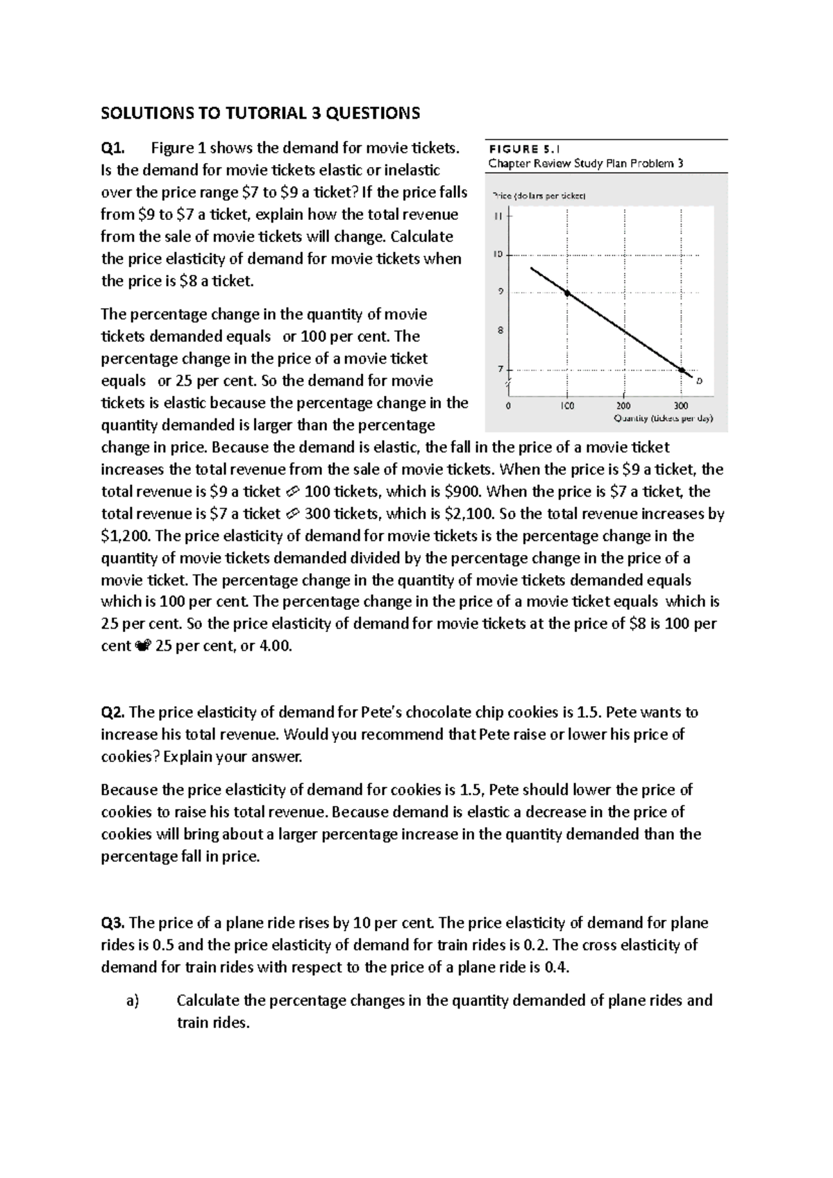 Solutions To Tutorial 3 Questions Solutions To Tutorial 3 Questions