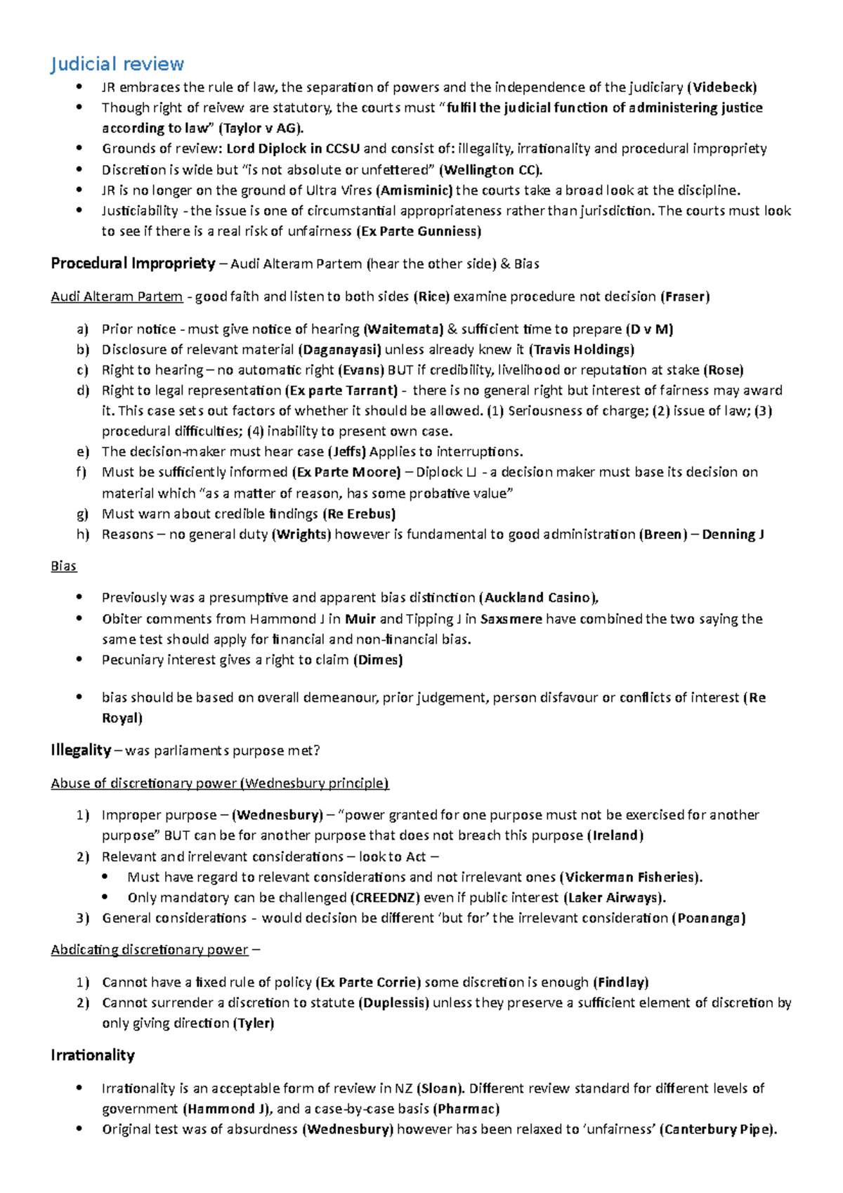 Public exam structures - Judicial review JR embraces the rule of law ...