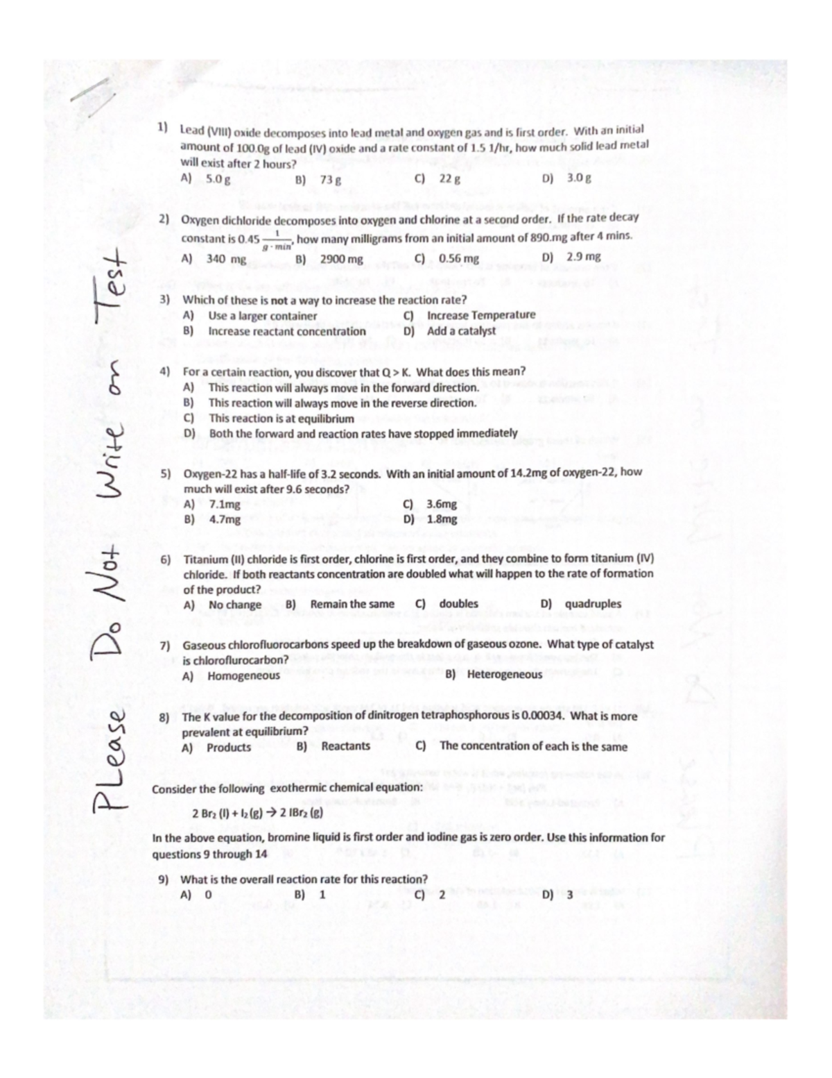 final exam practice - CEM 122 - Studocu