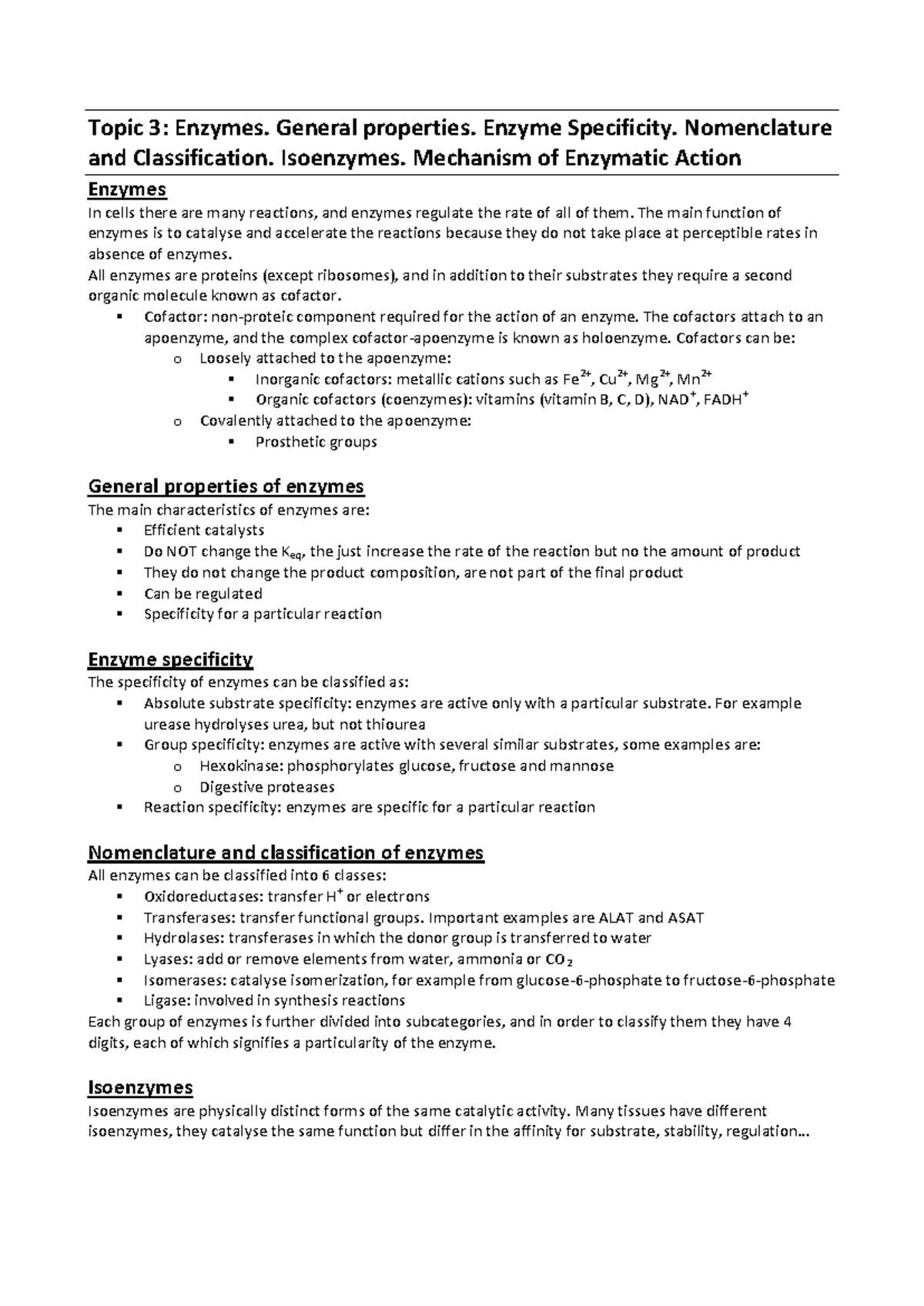 Biochemistry Notes Topic 3 Warning Tt Undefined Function 32 Warning Tt Undefined