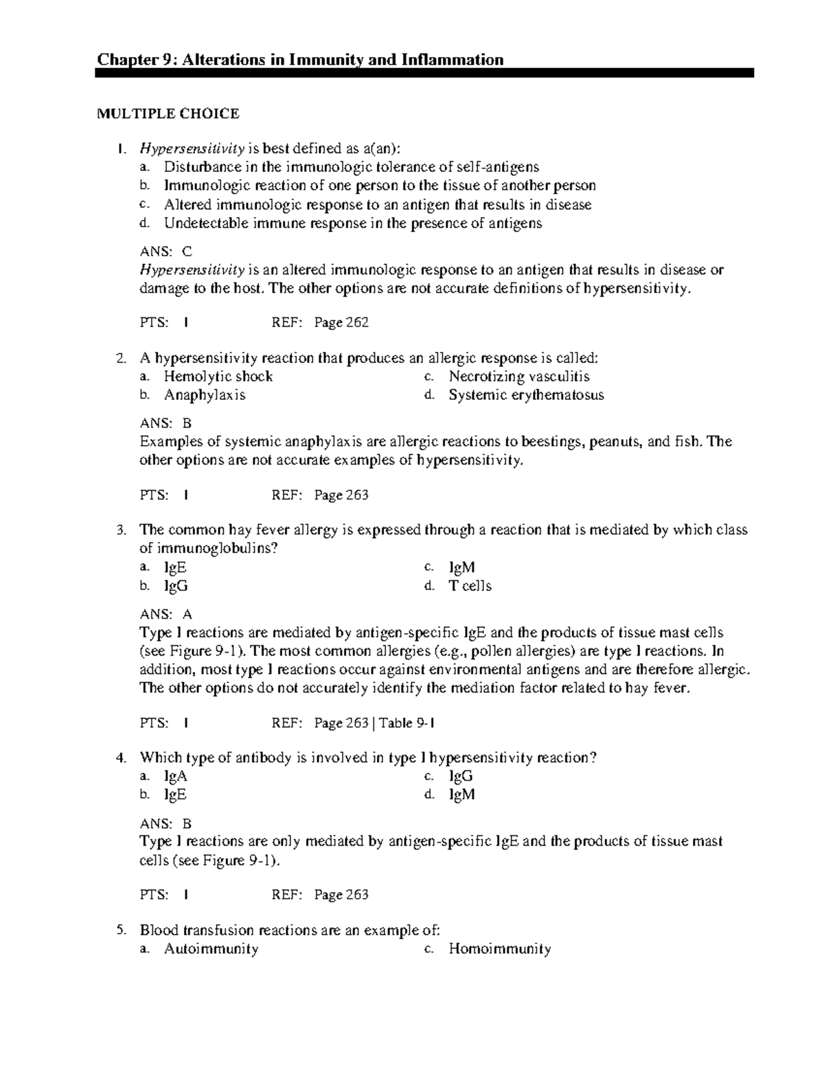 Chapter 9 Alterations In Immunity And Inflammation Chapter 9