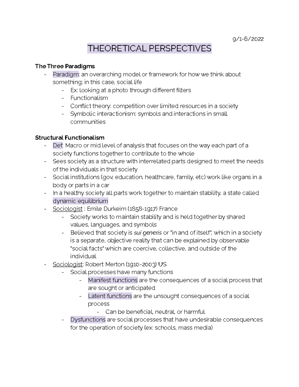 02 - Theoretical Perspectives - 9/1-6/ THEORETICAL PERSPECTIVES The ...