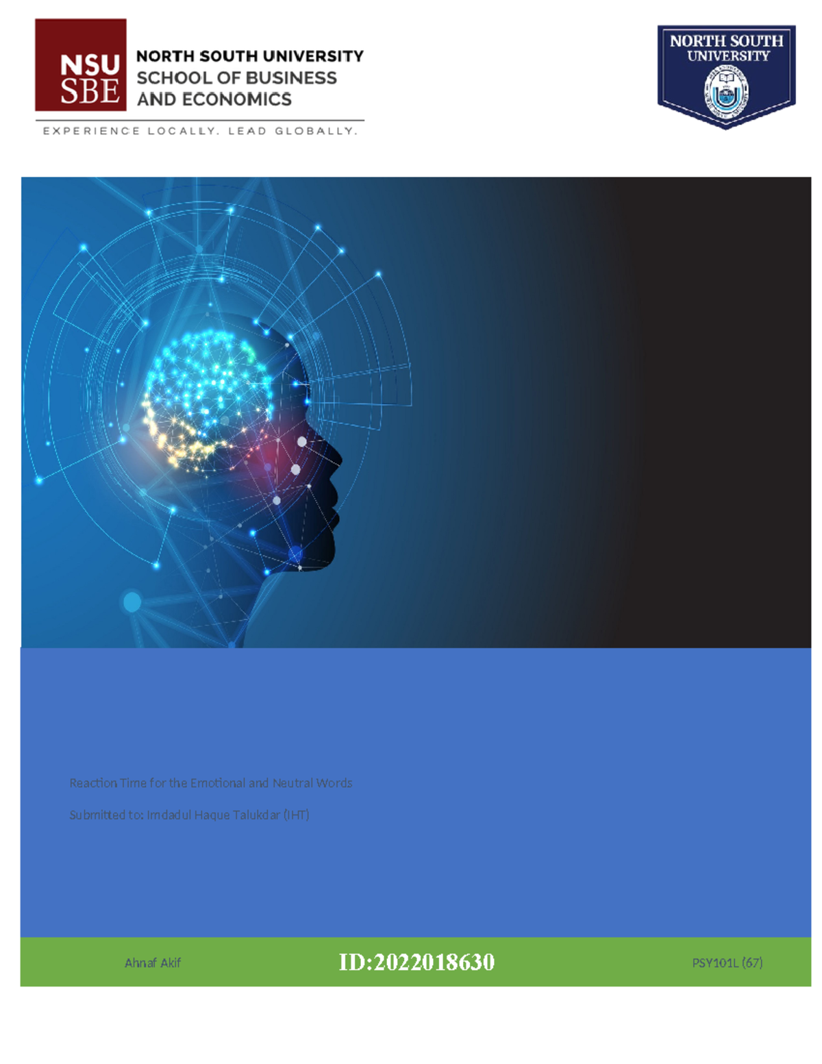 Report Ahnaf 2023 - Reaction Time for the Emotional and Neutral Words ...