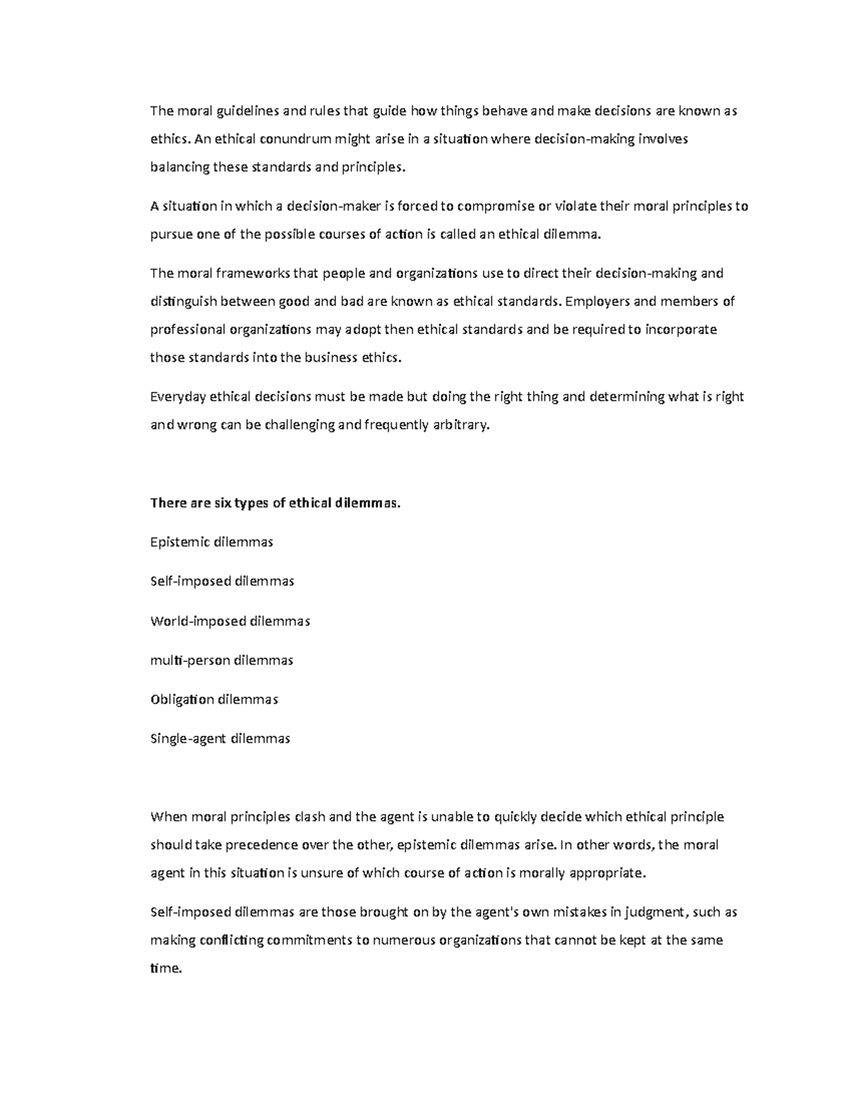 Assignment - ethical dilemma, philosophy, activity - The moral ...