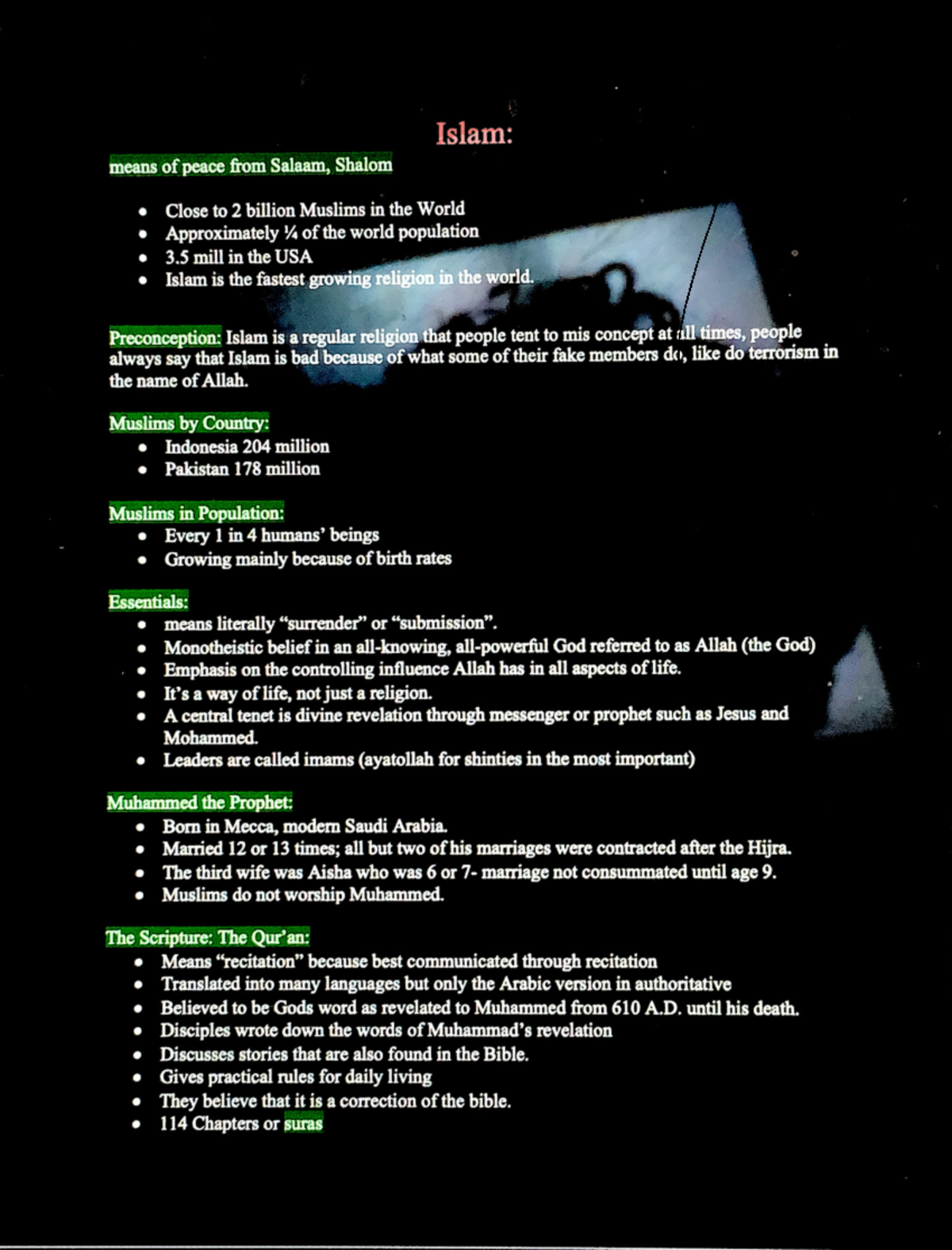 World religion notes islam - CHS 234 - Studocu