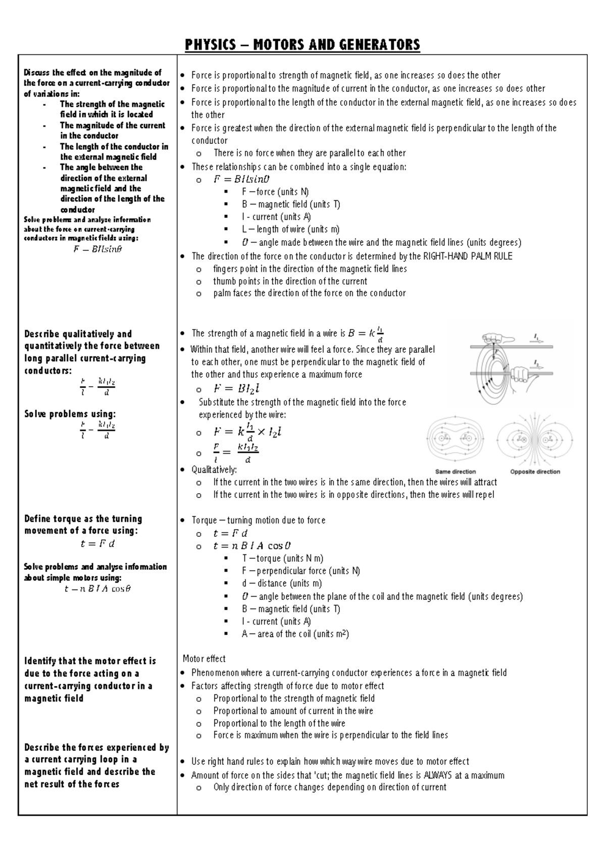 HSC Physics - Motors and Generators - Warning: TT: undefined function: 32 Discuss the effect on ...