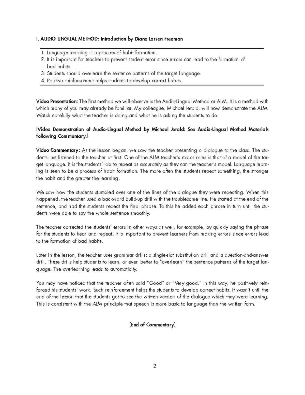 Audio- Lingual Method Class analysis - I. AUDIO-LINGUAL METHOD ...